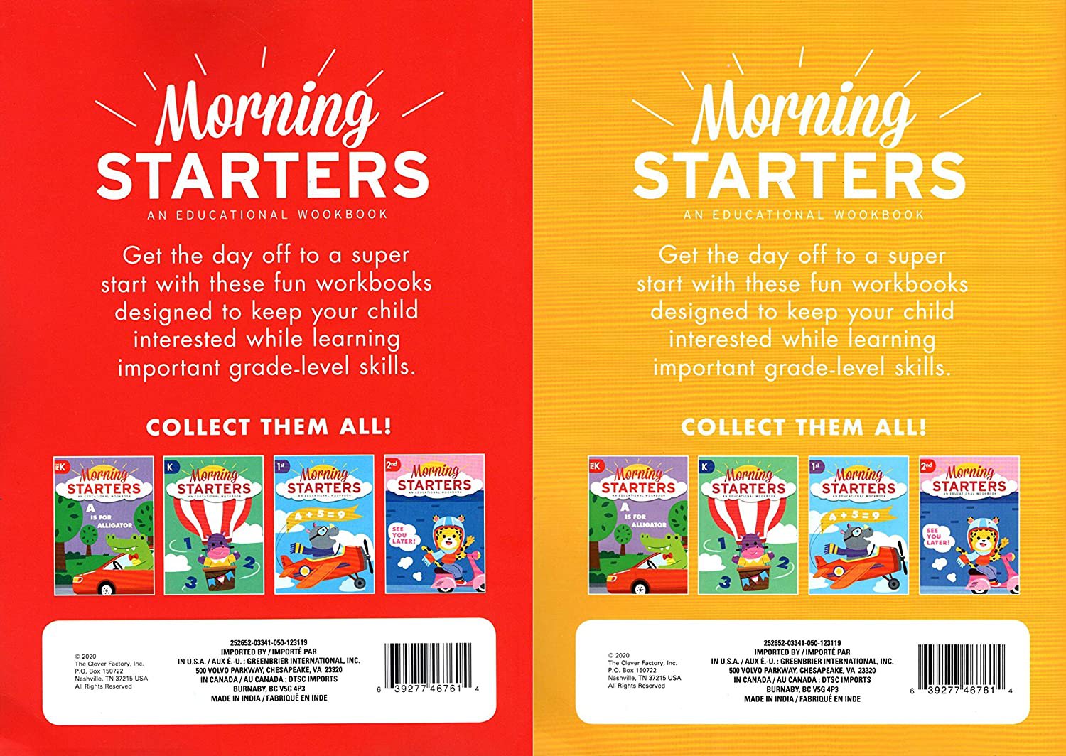 PRE-K & Kindergarten - Morning Starters Educational Workbooks - Set of ...