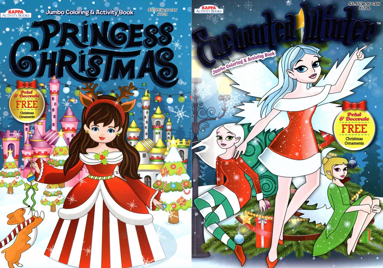 Christmas Edition Holiday Jumbo Coloring and Activity Book - (Set of 2 ...