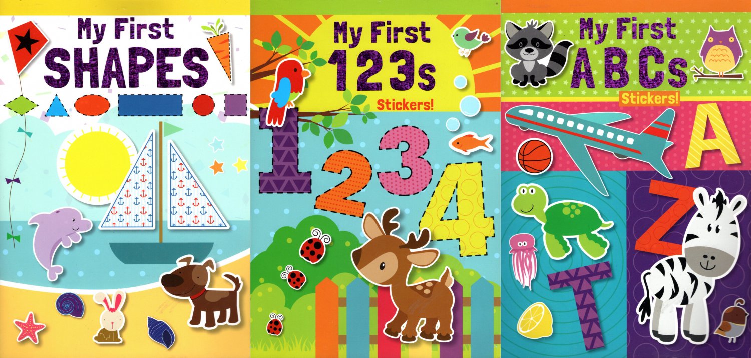 My First Sticker Book Collection - Letters, Numbers, Shapes - Set of 3 ...