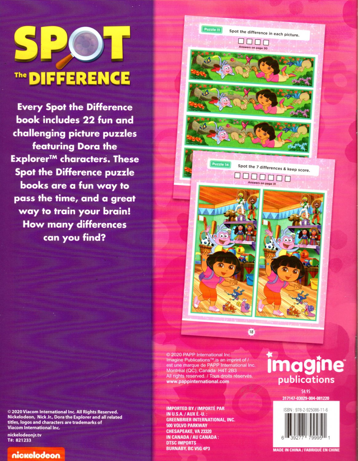 Nickelodeon Dora the Explorer - Spot the Difference - Test Your ...