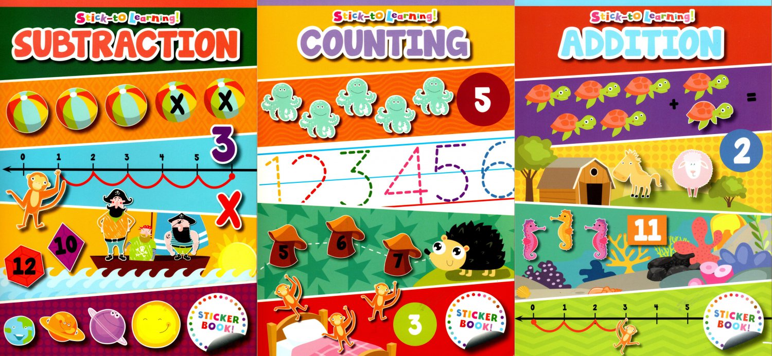 Stick-to Learning - Addition, Counting, Subtraction - Sticker Book ...