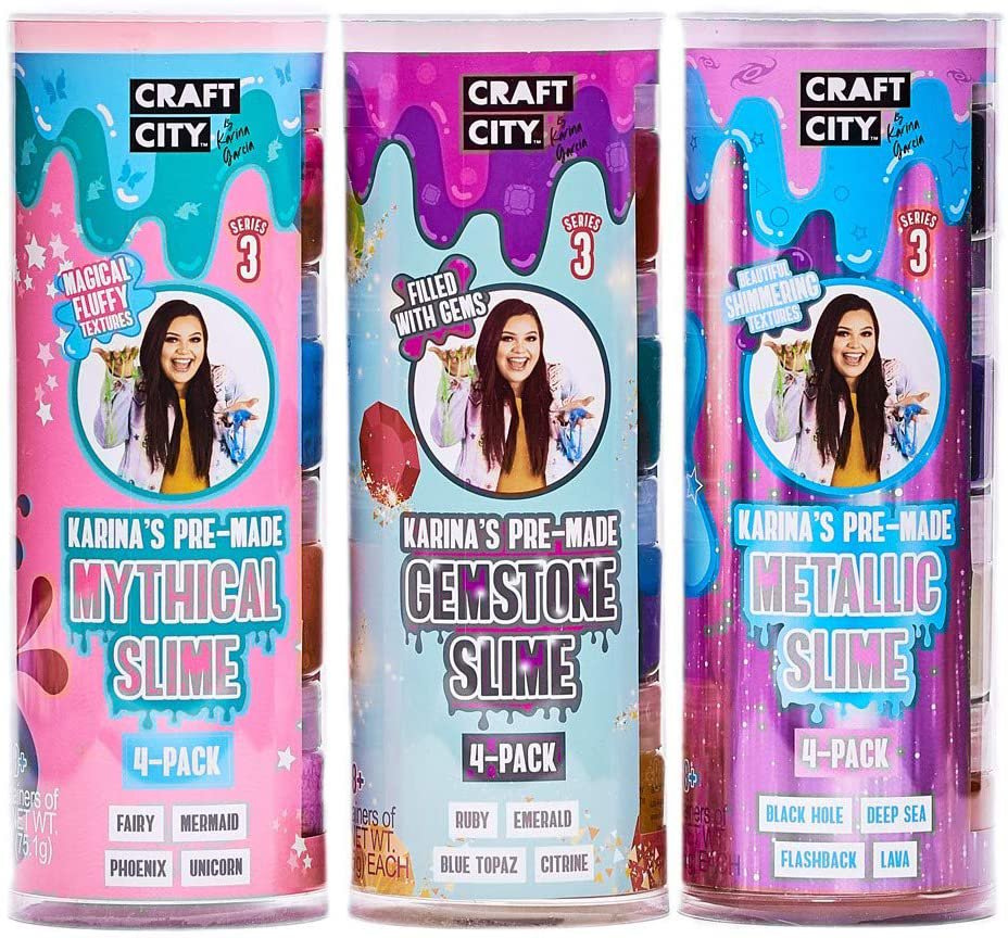 Craft City Karina Garcia Gemstone Slime 4 Pack Pre Made Slime