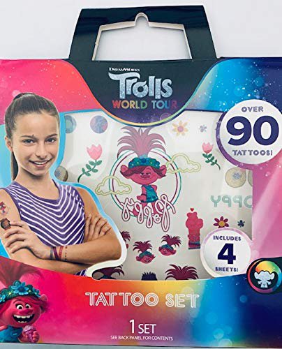 DreamWorks Trolls World Tour Temporary Tattoo Set - Over 90 Tattoos