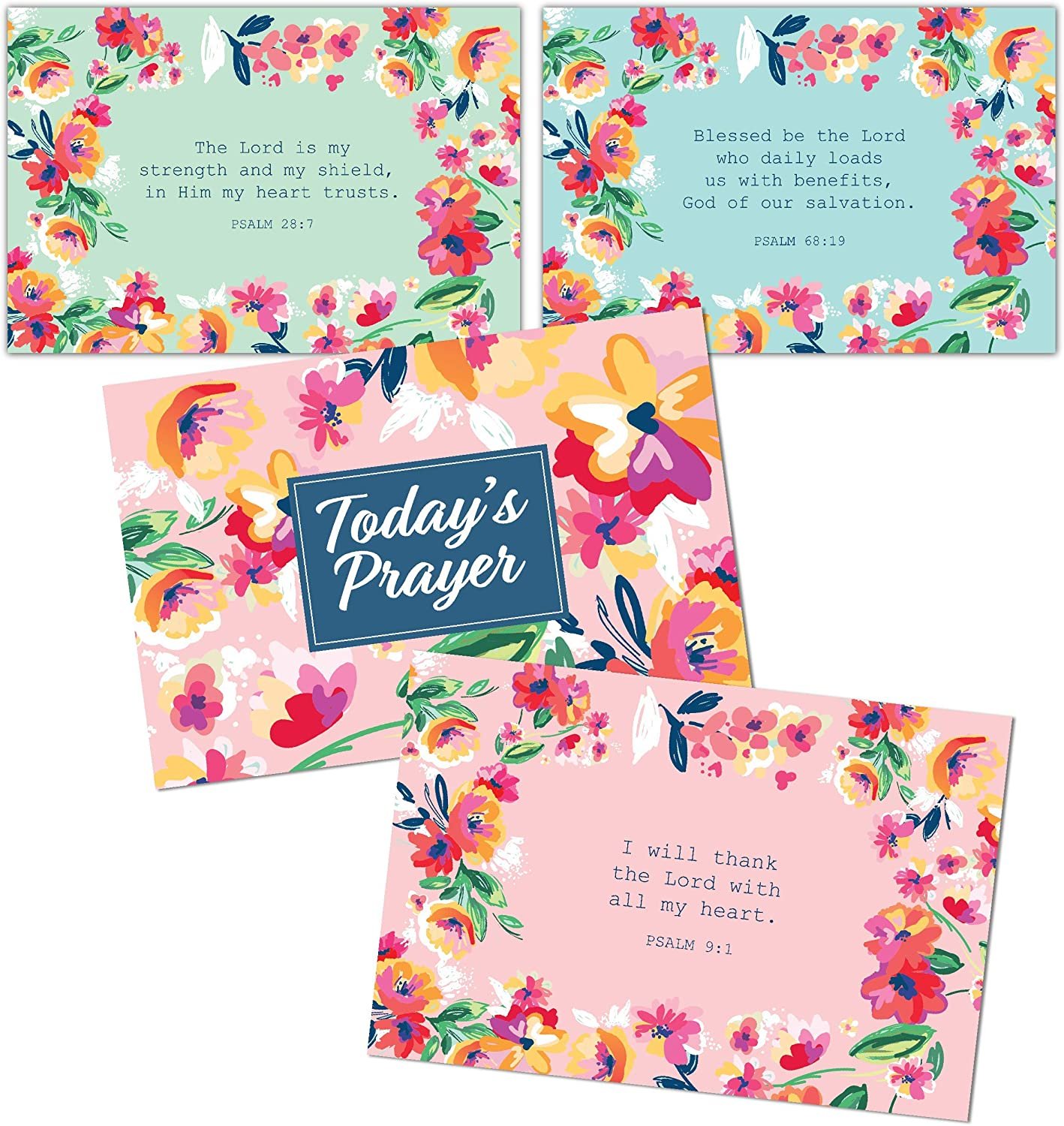 CrownJewlz Christian Floral Prayer & Scripture Cards, 2 Assorted Sets ...