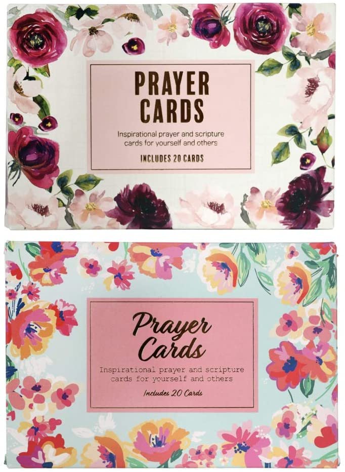 CrownJewlz Christian Floral Prayer & Scripture Cards, 2 Assorted Sets ...