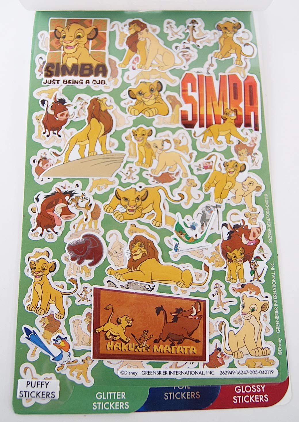The Lion King Simba Sticker Pad - 6 x 9.5 Inches - Over 150 Stickers