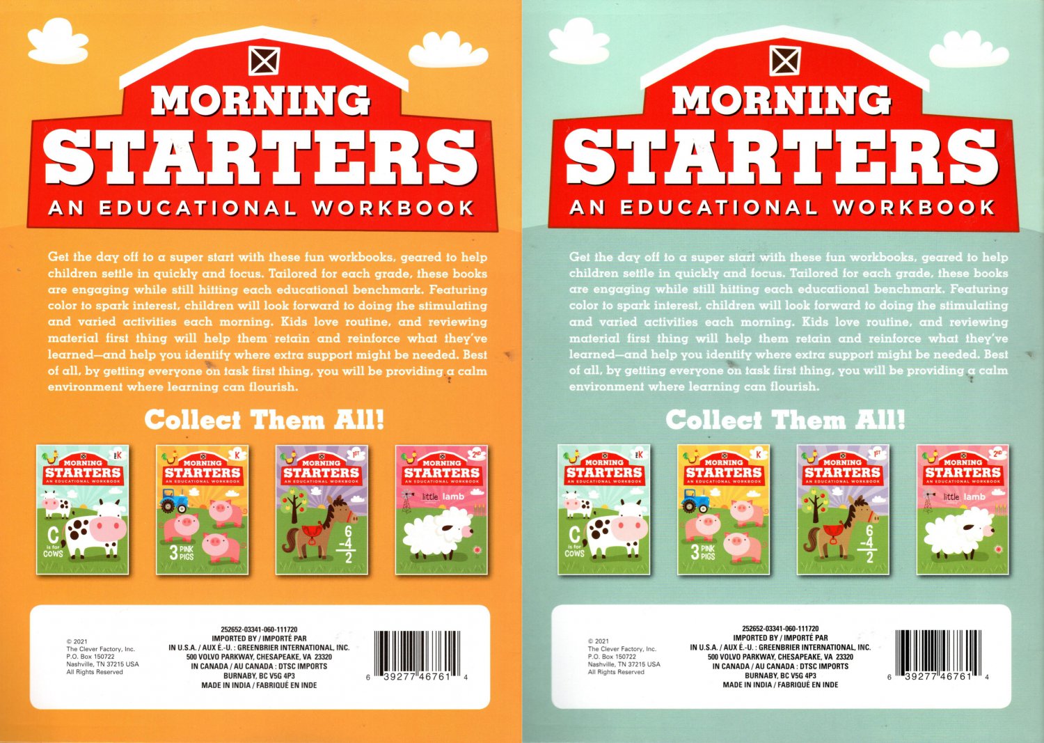 PRE-K & Kindergarten - Morning Starters Educational Workbooks - Set of ...