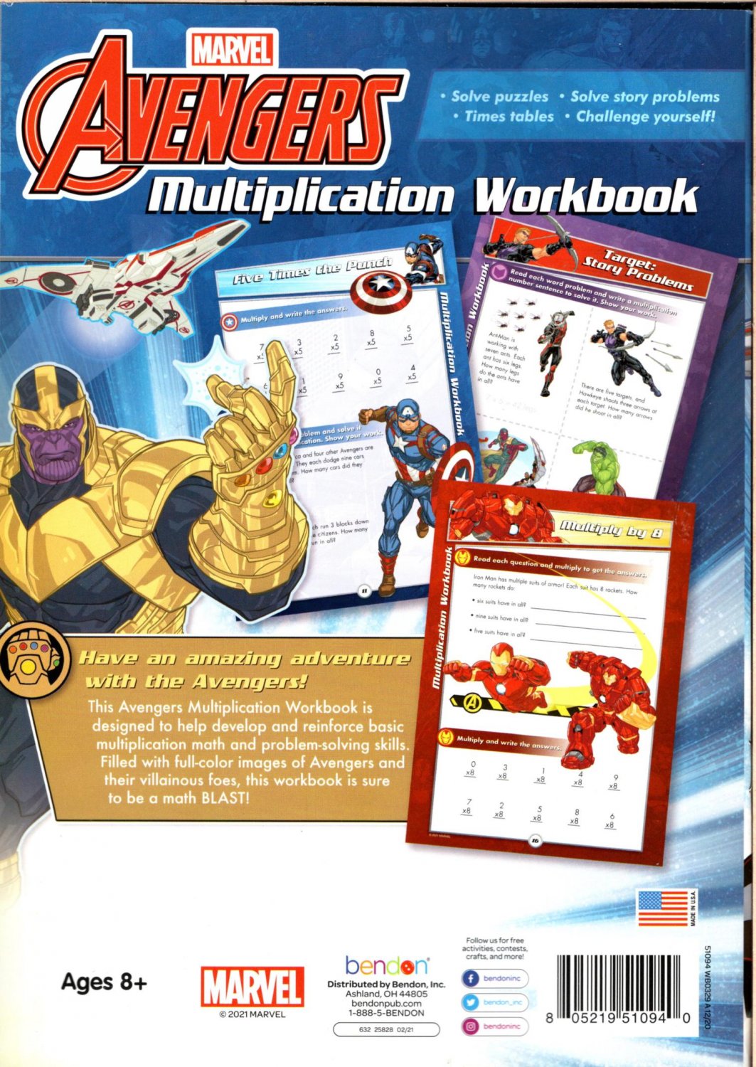 Educational Workbooks - Marvel Avengers Multiplication Workbook