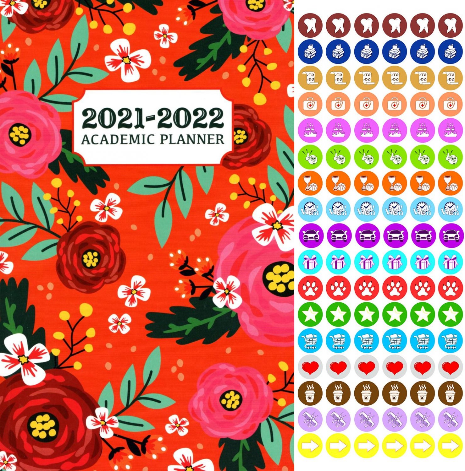 2021 - 2022 Academic Planner Calendar - School College Weekly (Spiral ...