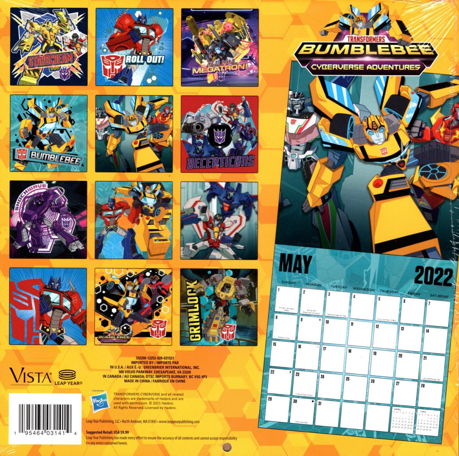 Bumblebee 2022 16-Month Wall Calendar