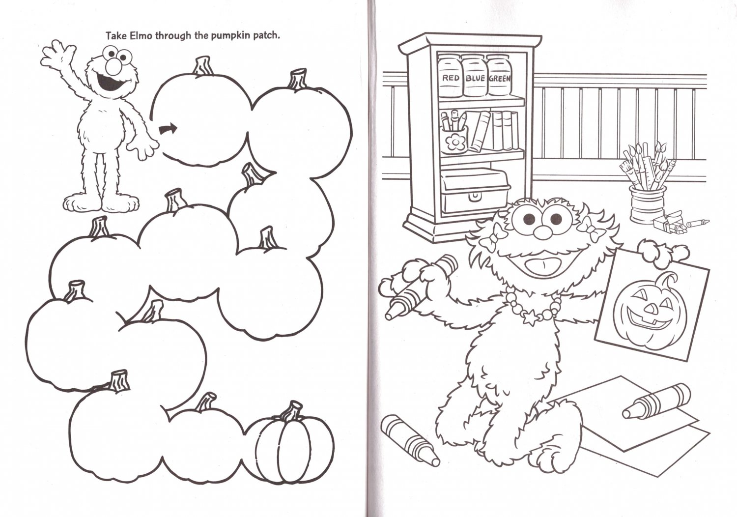 Sesame Street - Kooky Spooky - Treats Only - Halloween Jumbo Coloring ...