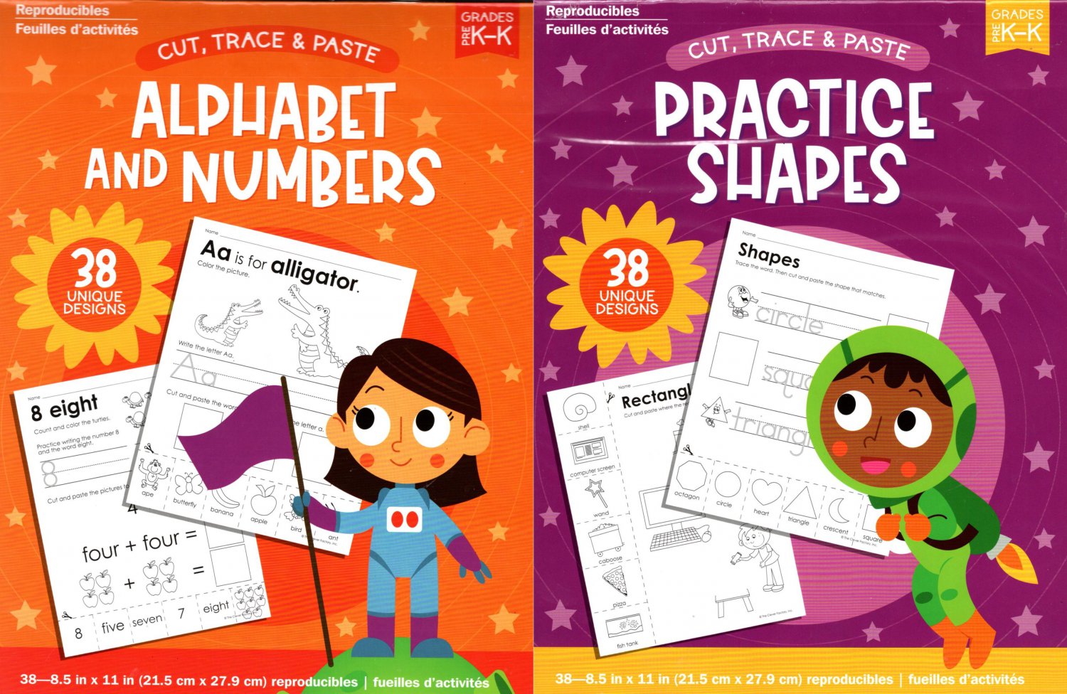 Cut, Trace, and Paste - Practice Shapes & Alphabet and Numbers ...