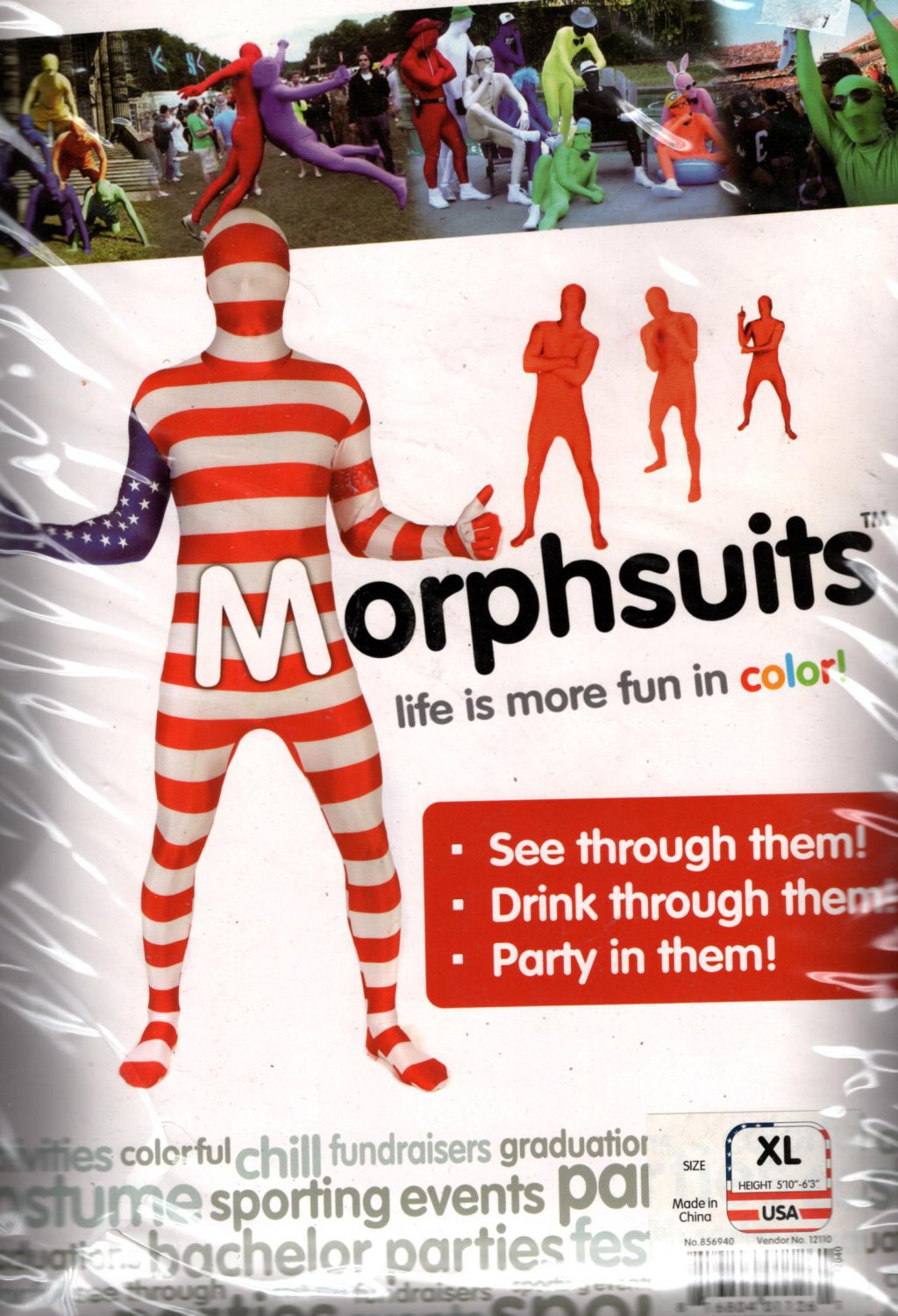 Morphsuits mens Usa Original Flag Morphsuit Fancy Dress Halloween ...