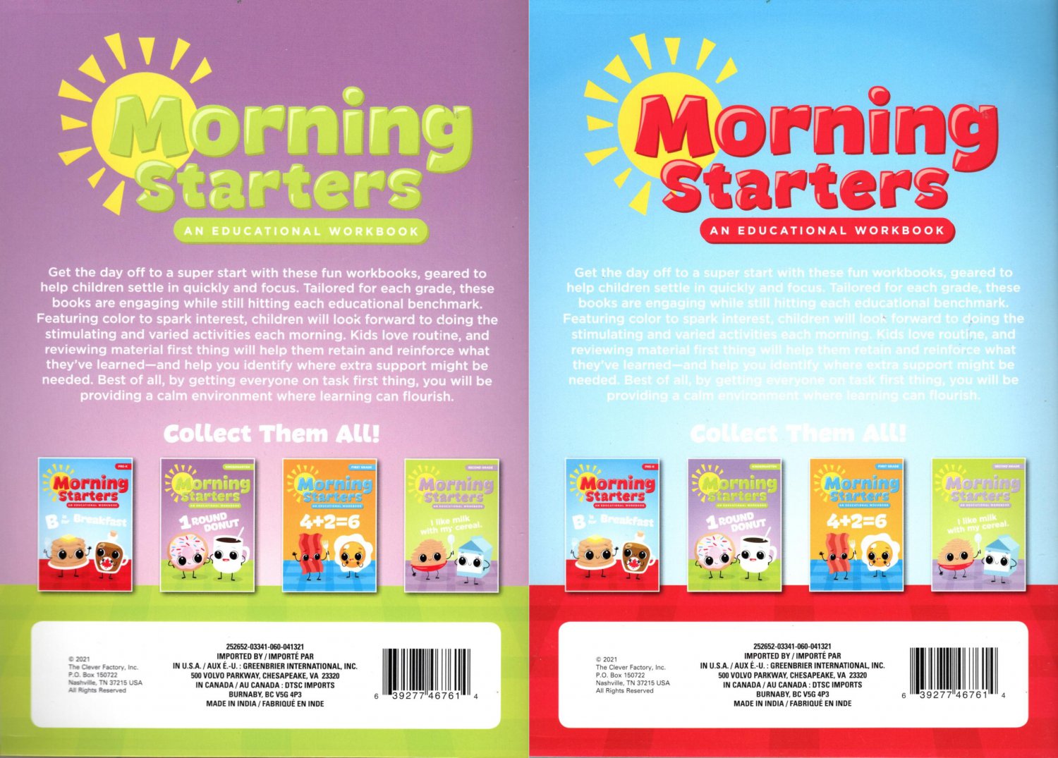 PRE-K & Kindergarten - Morning Starters Educational Workbooks - Set of ...