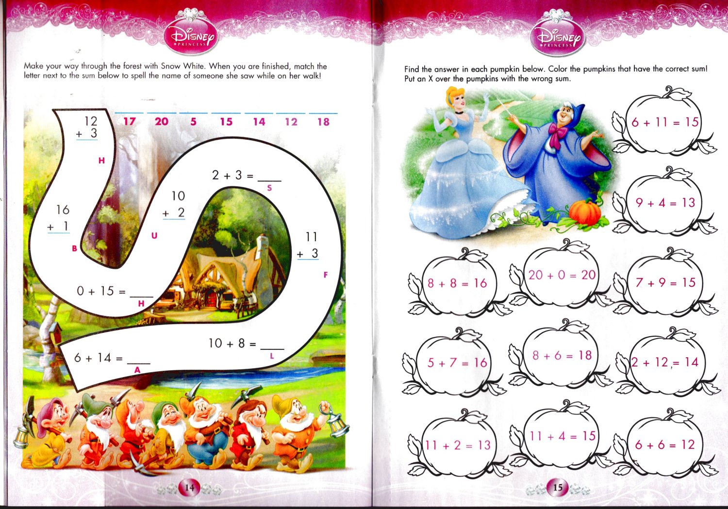 Educational Workbooks - Disney Princess - Workbook (Set of 4 Books)
