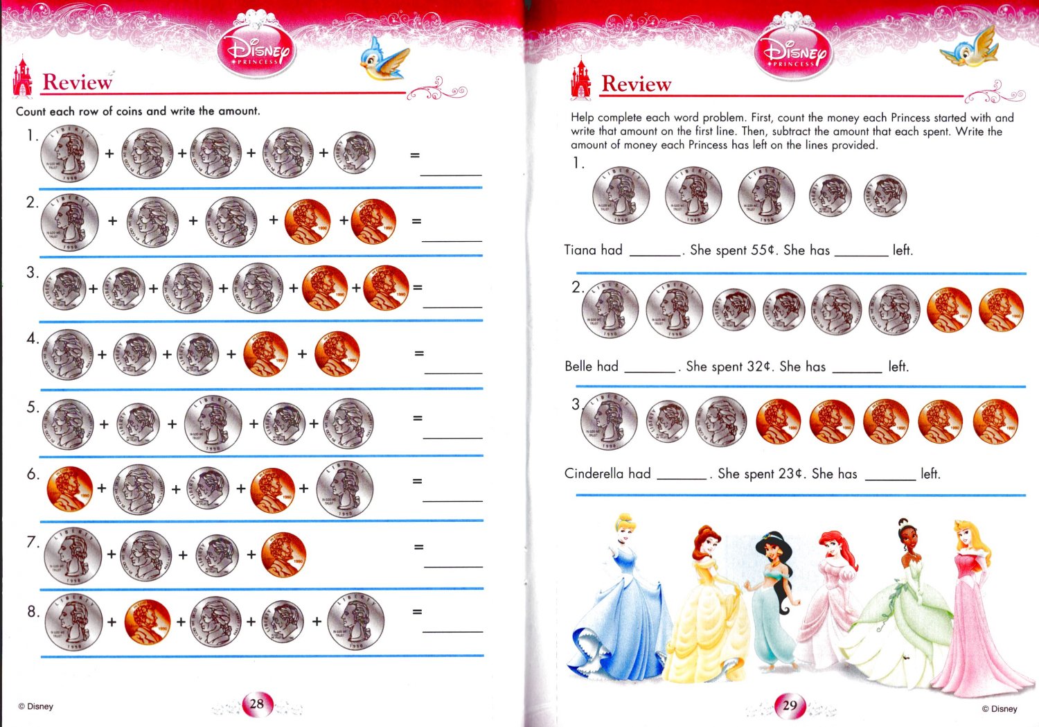 Educational Workbooks - Disney Princess - Workbook (Set of 4 Books)