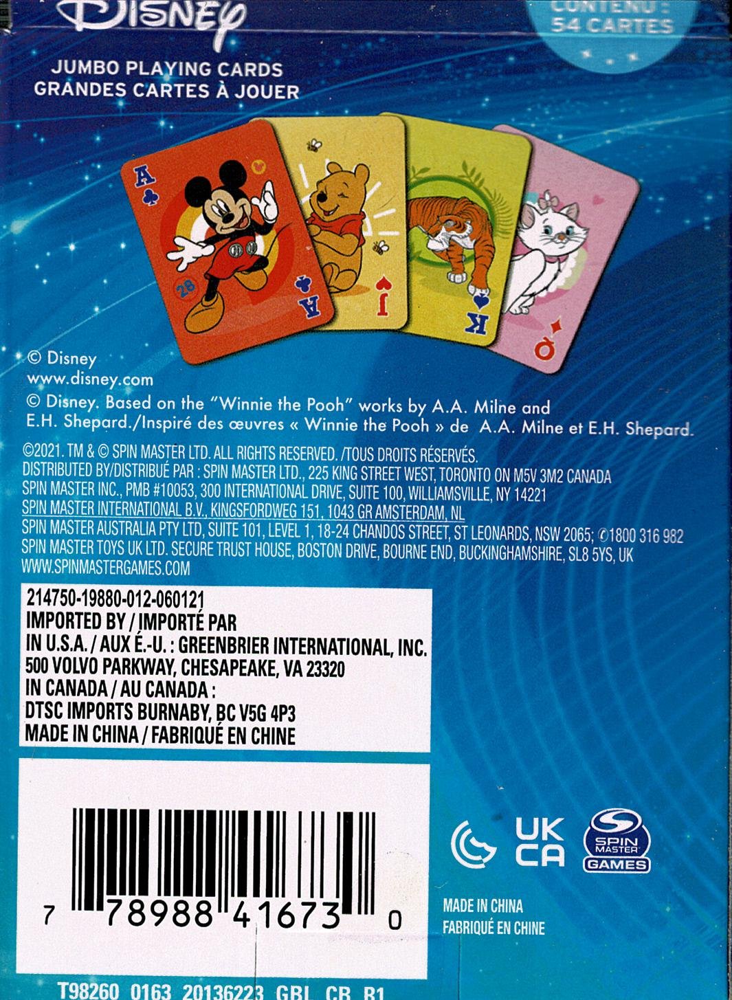 Disney Mickey - Jumbo Playing Cards - Classic card games