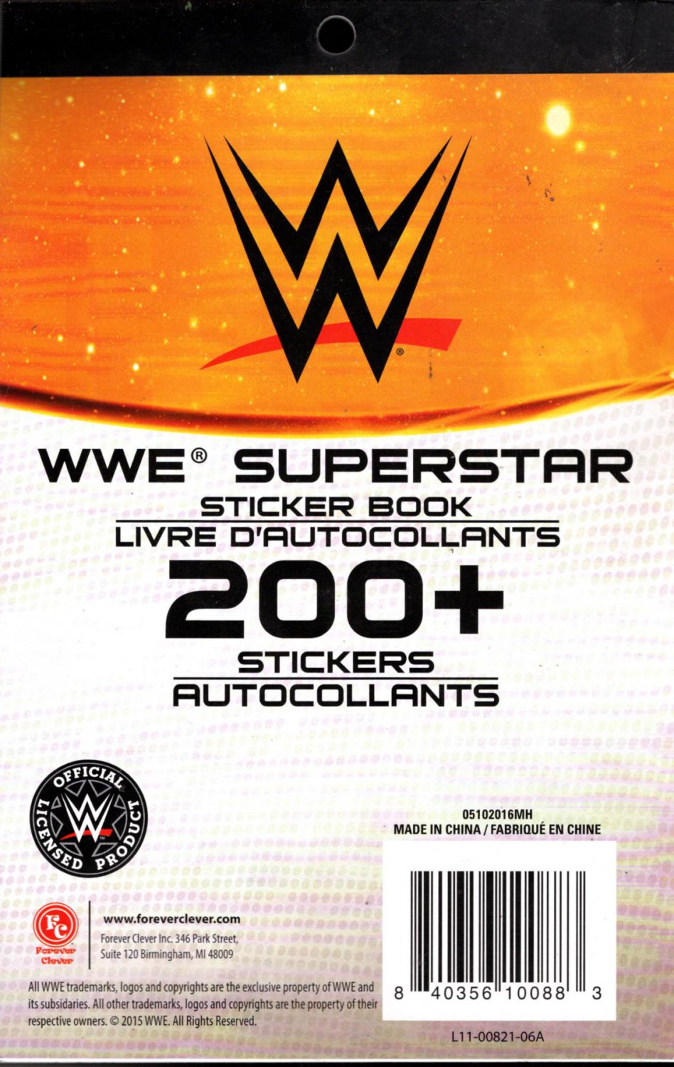 WWE Superstar - Over 200 Includes Stickers Autocollants Collection Book