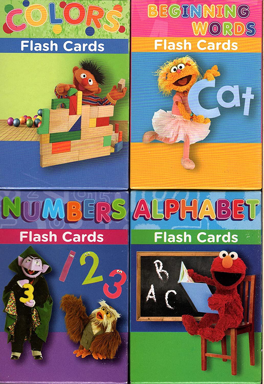Sesame Street Educational Flash Cards for Early Learning - (Set of 4 ...
