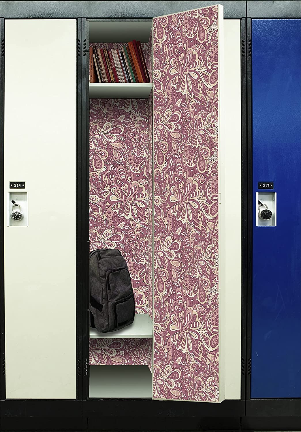 Deluxe School Locker Magnetic Wallpaper - Pack of 12 Sheets - (Floral vr29)