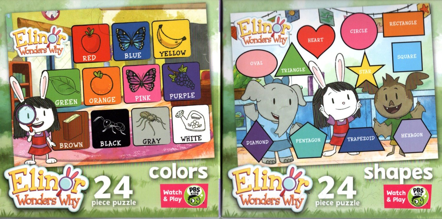 Elinor Wonders Why Color and Shapes - 24 Pieces Jigsaw Puzzle Set of 2