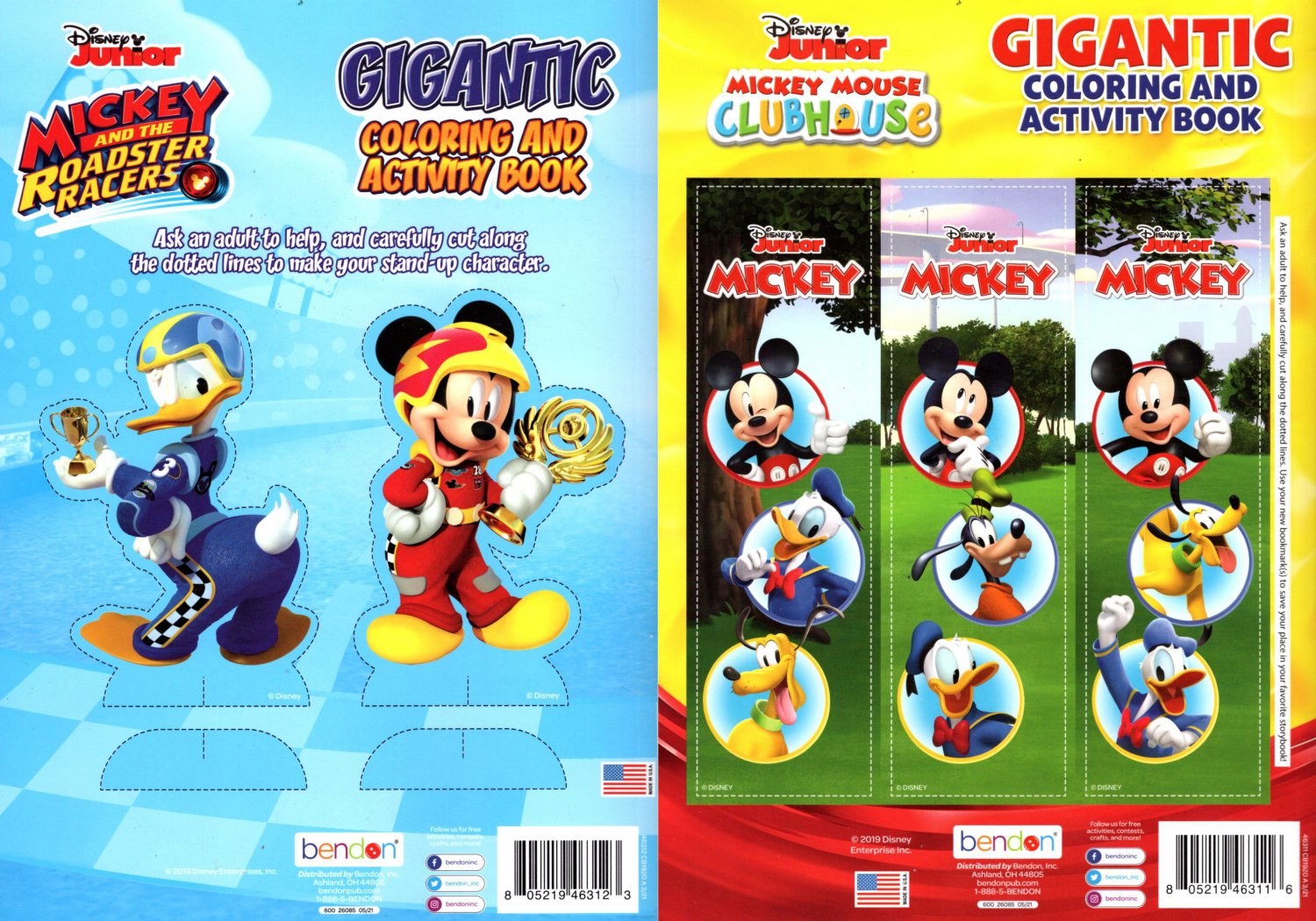 Disney Junior Mickey Gigantic Coloring & Activity Book 192 Pages (Set of 2)