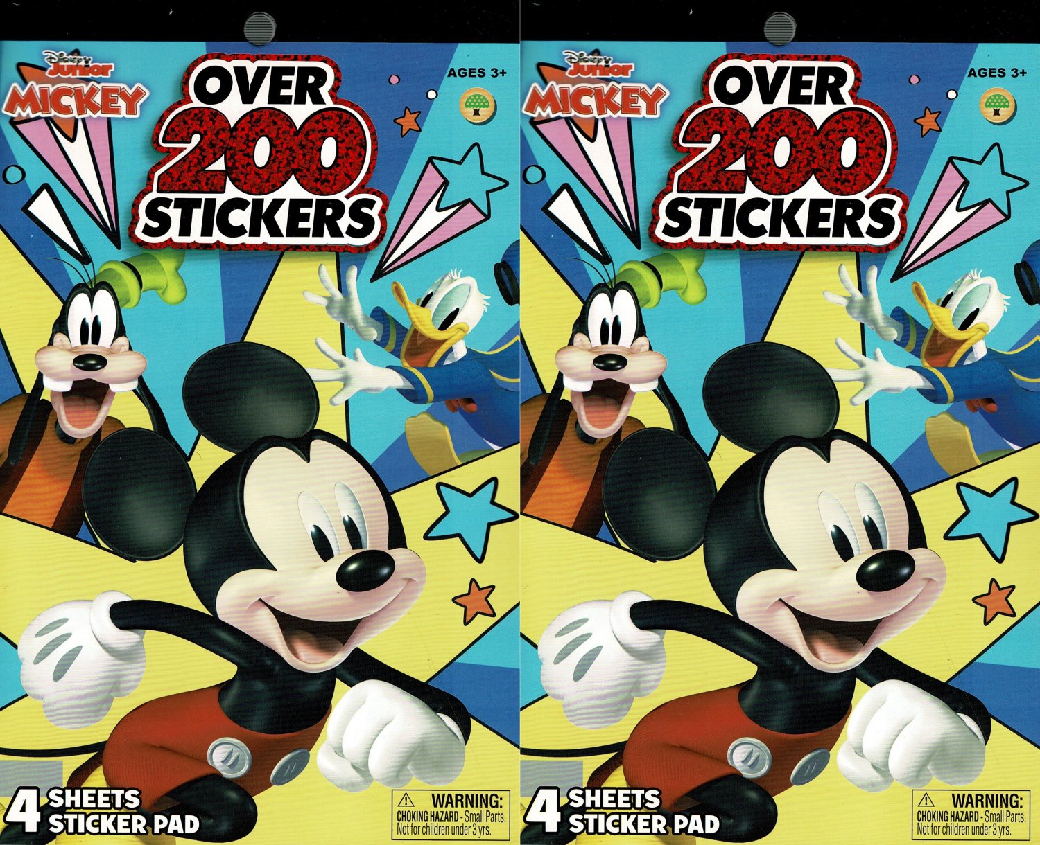 Disney Mickey - Over 200 Stickers 4 Sheet Sticker Books (Set of 2)