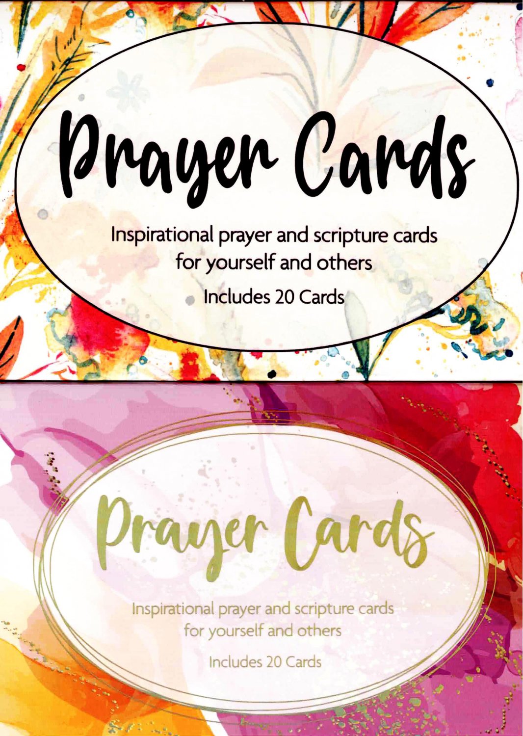 CrownJewlz Christian Floral Prayer Cards, 2 Assorted Sets (20 ct each) v3
