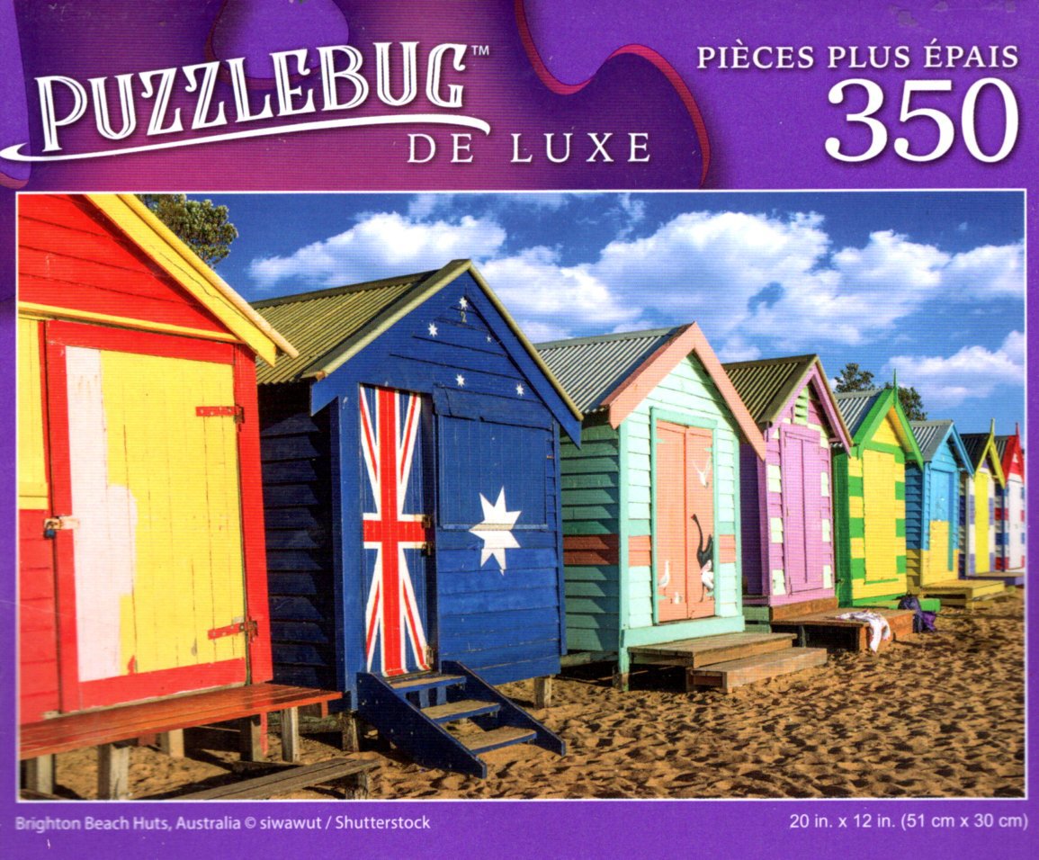 Brighton Beach Huts, Australia - 350 Pieces Deluxe Jigsaw Puzzle