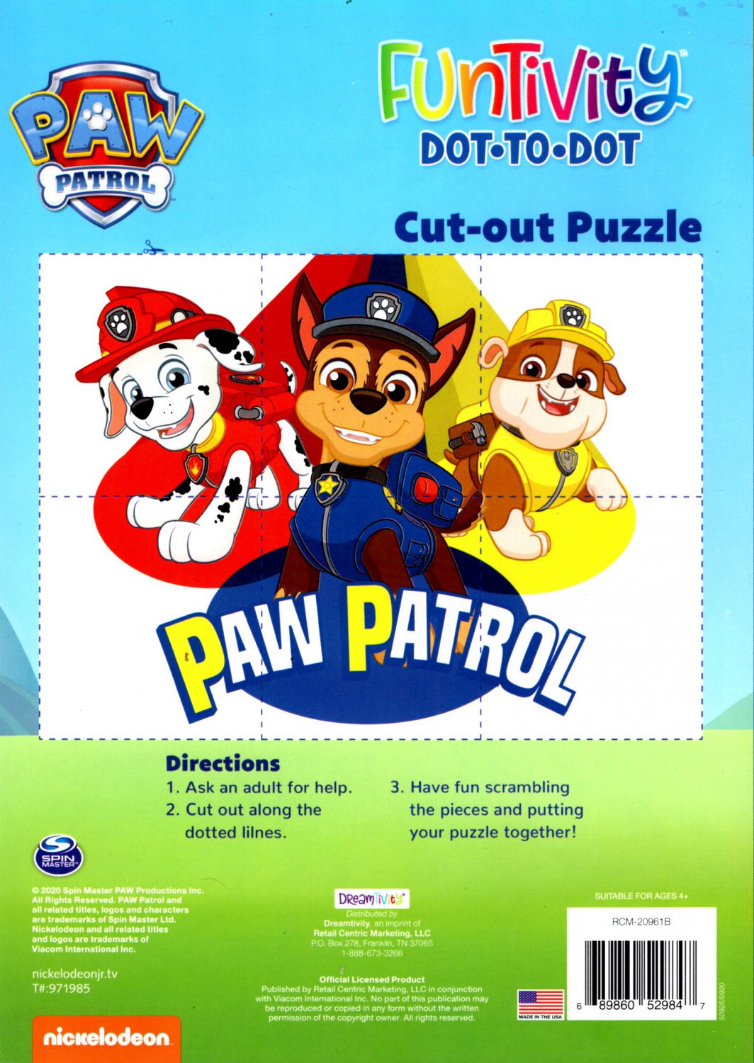 Paw Patrol Funtivity Dot-to-Dot - Play Time Pups - Coloring & Activity Book