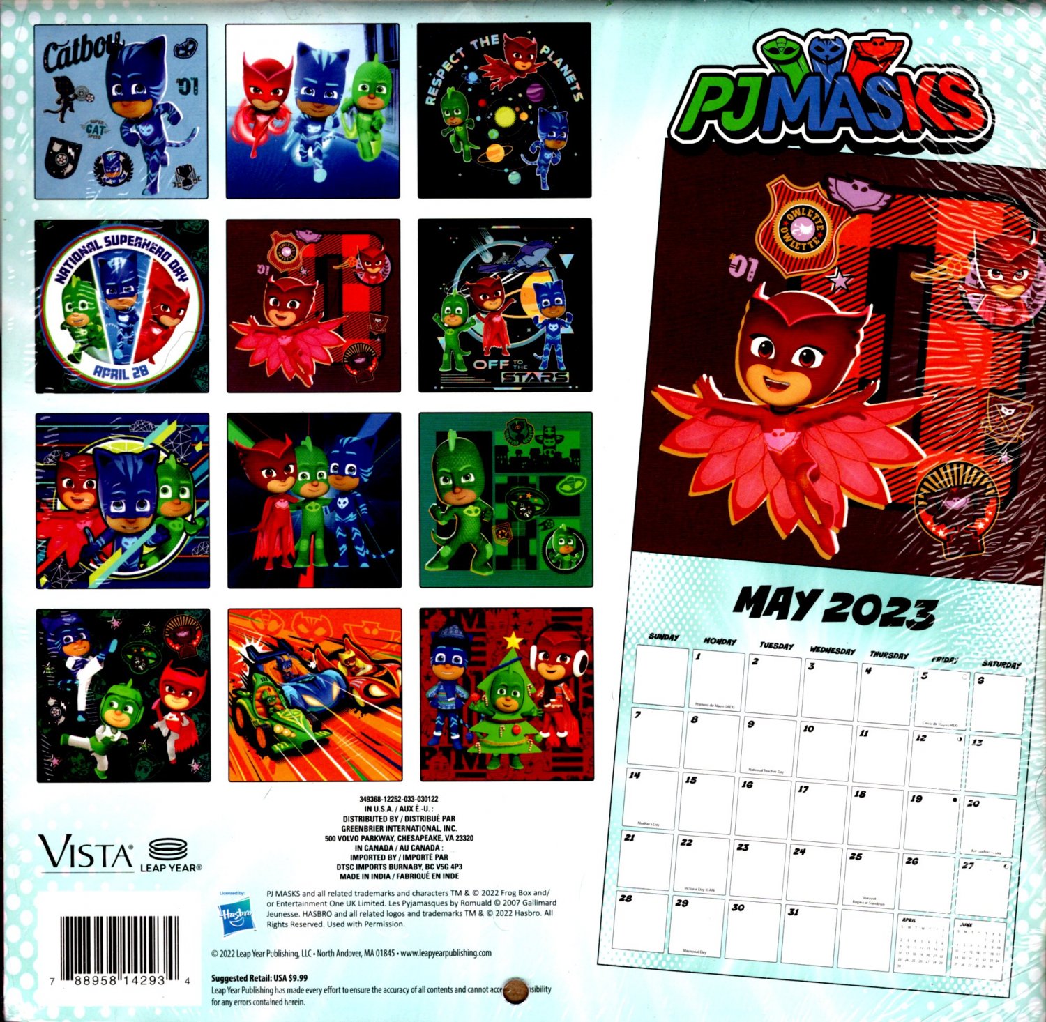 PJ Masks - 16 Month 2023 Wall Calendar