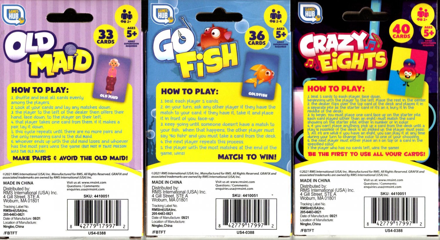 Educational Flash Cards Learning Game - Go Fish, Crazy 8's, Old Maid ...