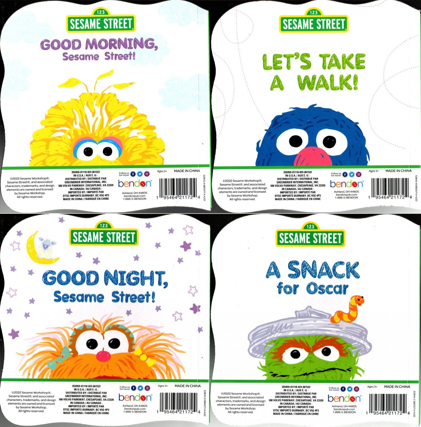 Sesame Street - Good Morning Sesame Street - Children's Board Book (Set ...