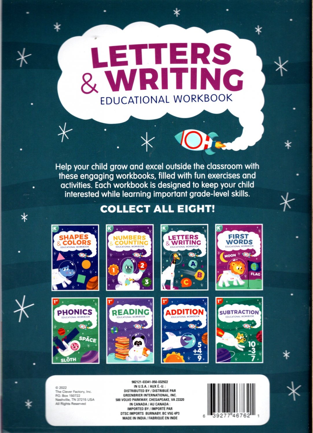 K - Kindergarten Workbooks Numbers & Counting, Colors & Shapes, Letters ...