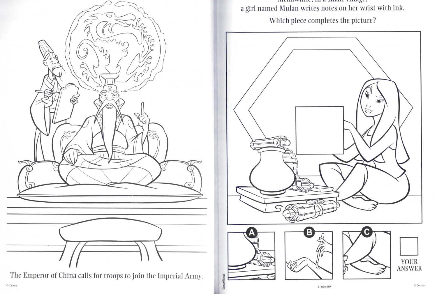 Disney Mulan - Coloring & Activity Book - Reflection of Honor Includes ...