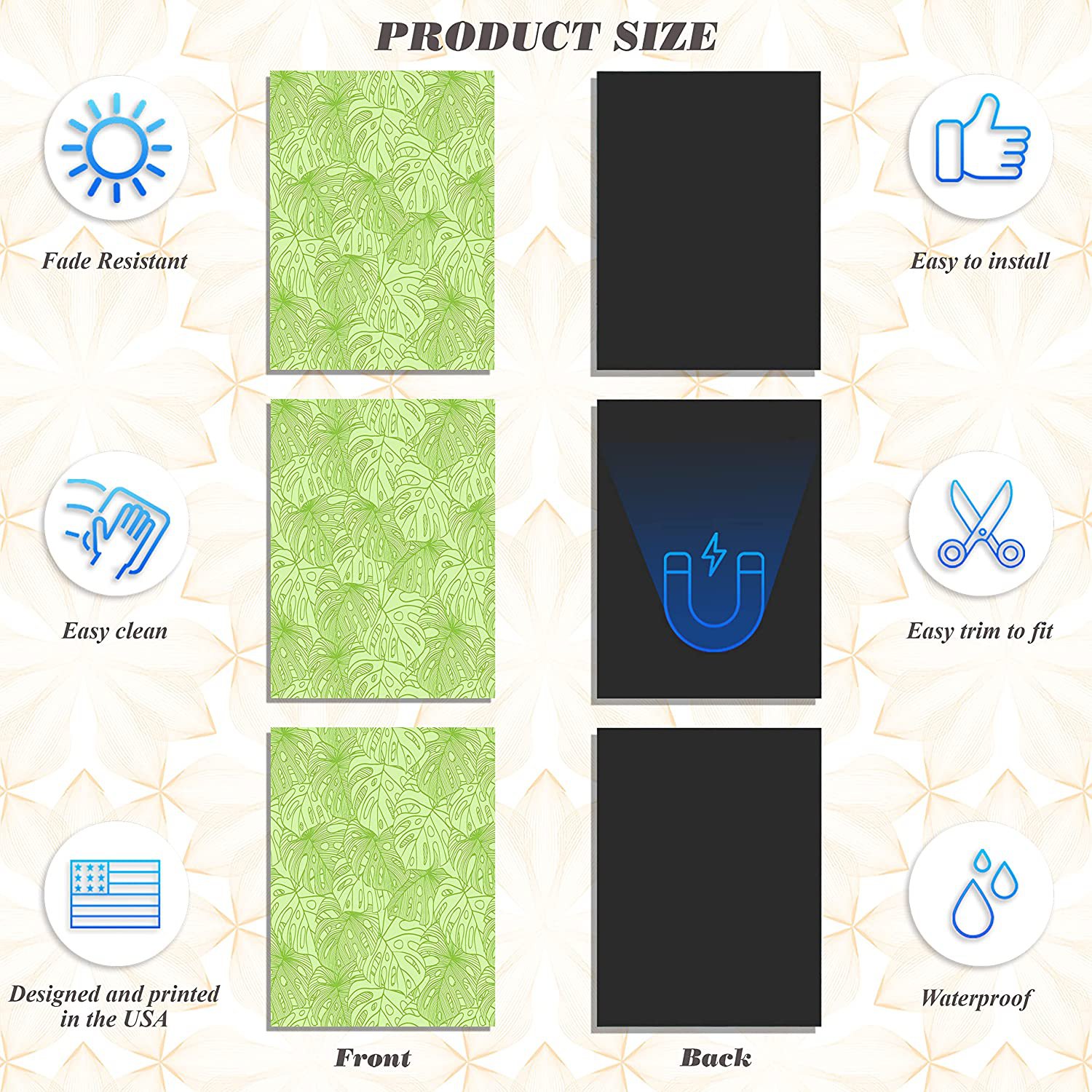 Magnetic Locker Wallpaper (Full sheet Magnetic) - (Tropical leaves ...
