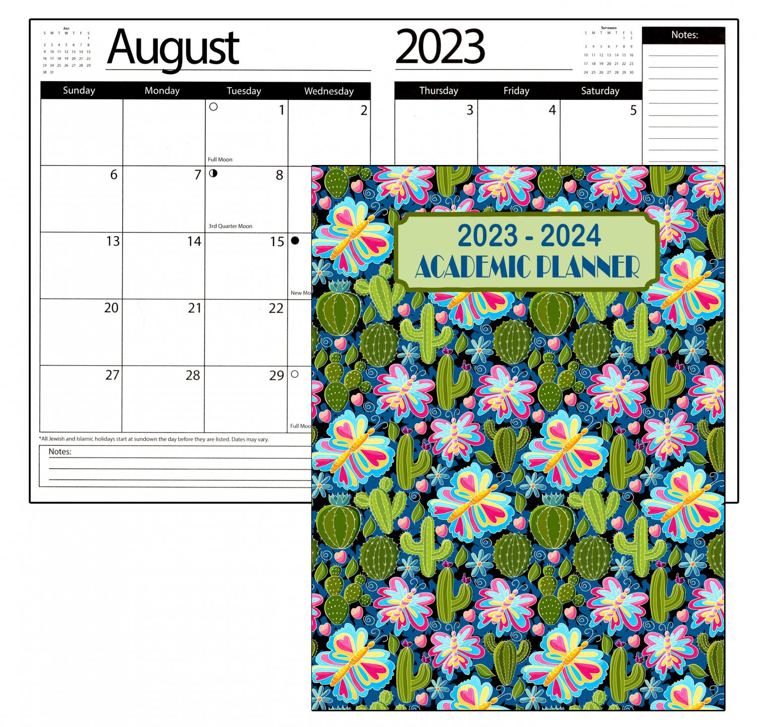 2023-2024 Student Academic Planner Calendar - School College Weekly ...
