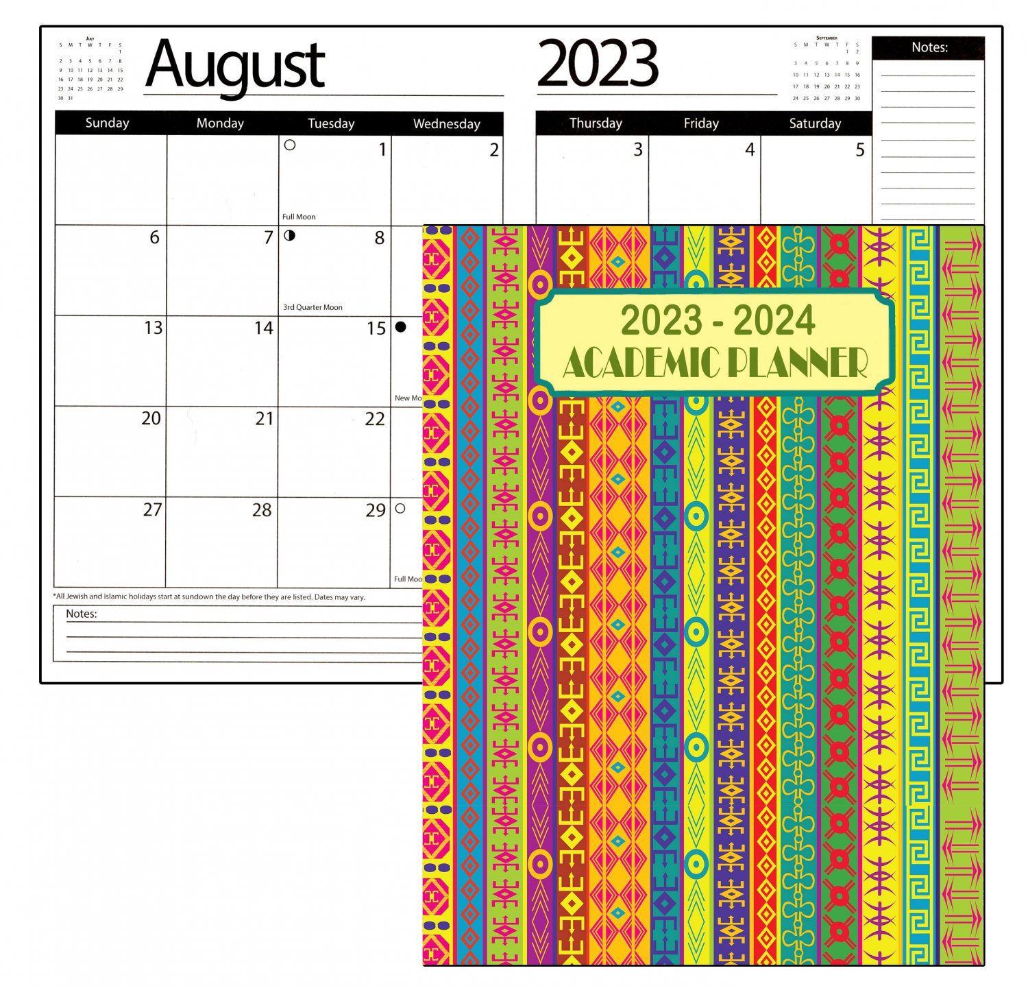 2023-2024 Student Academic Planner Calendar - School College Weekly ...
