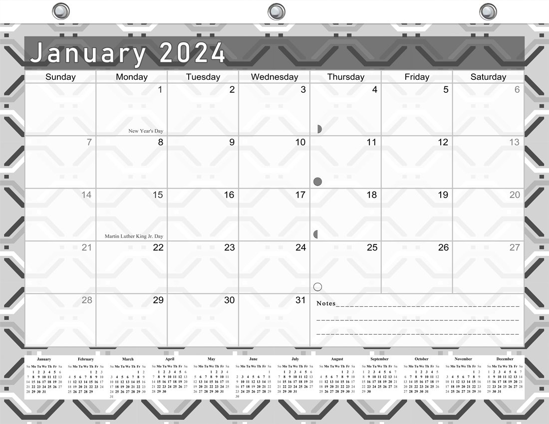2023 - 2024 Academic Year 12 Months Student Calendar / Planner for 3 ...