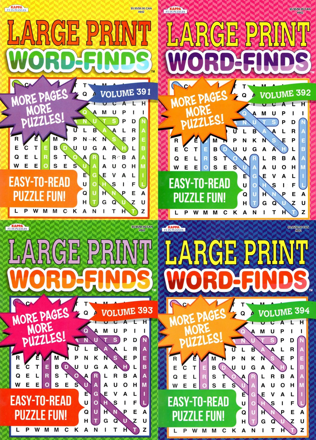 Large Print Word - Finds (All New Puzzles) - Vol.391 - 394 Now 128 ...