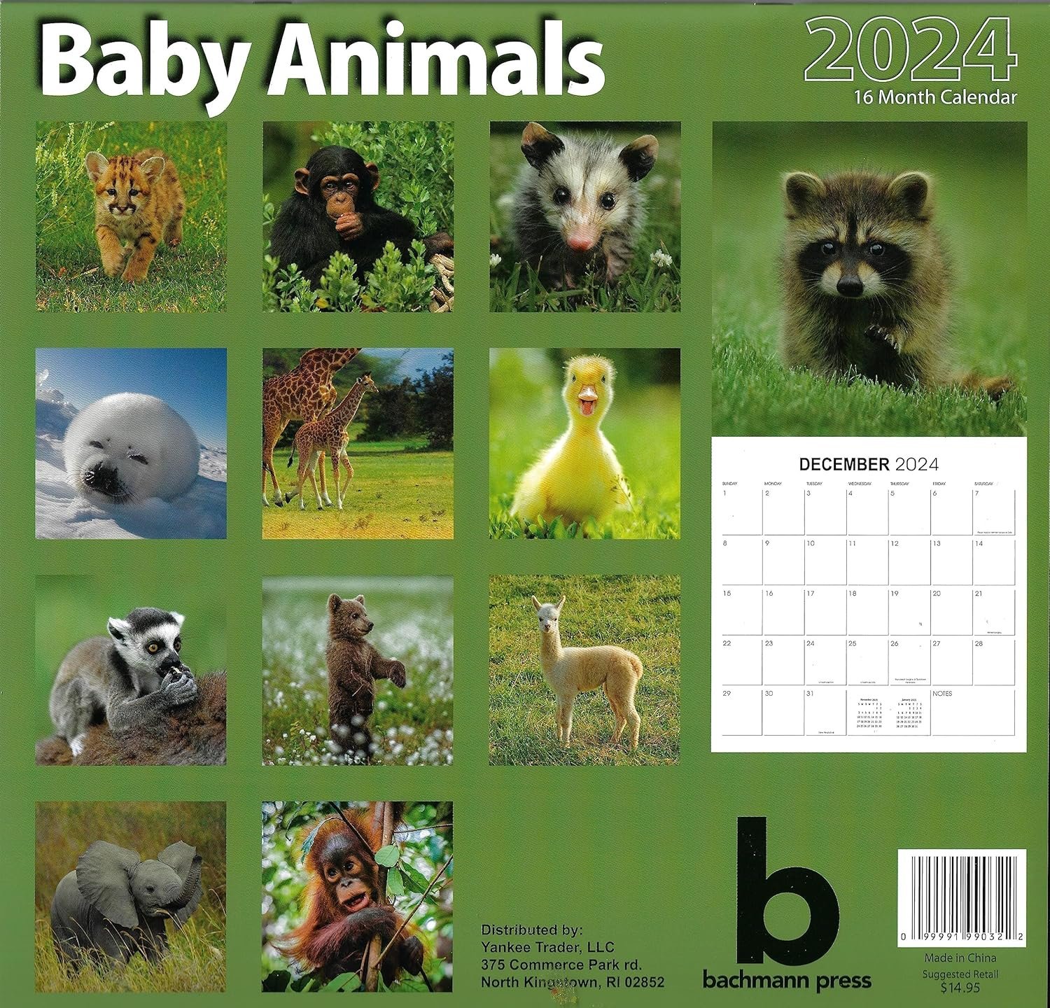 2024 Baby Animals Full Size Wall Calendar for Planning, Scheduling, and ...