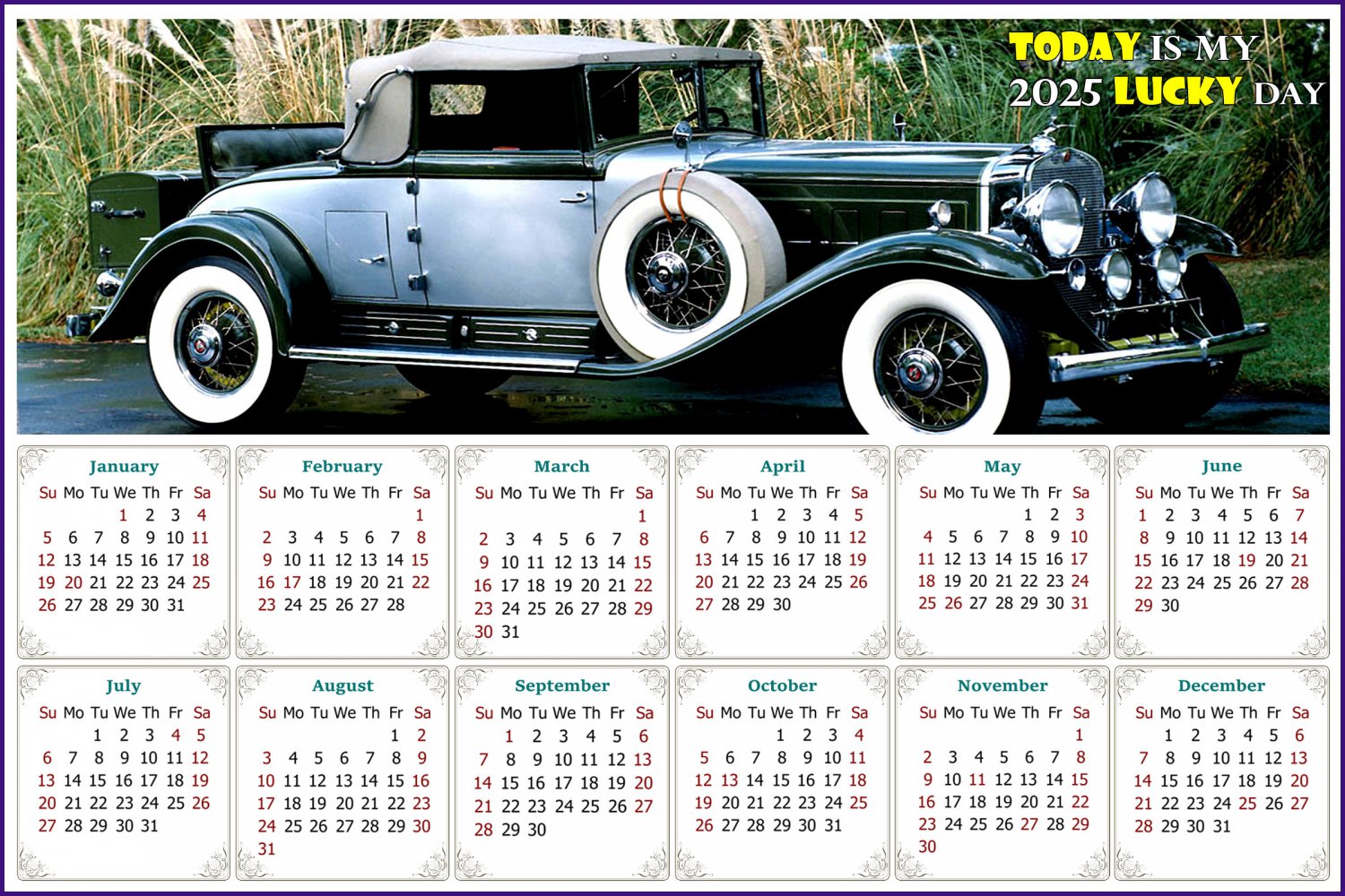 2025 Peel & Stick Calendar - Today is my Lucky Day - Removable ...