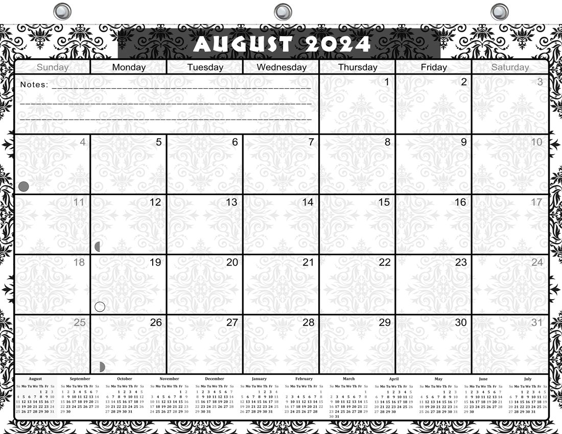 2024 - 2025 Academic Year 12 Months Student Calendar / Planner for 3 ...