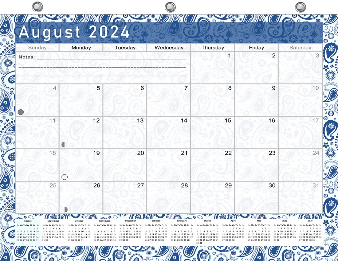 2024 - 2025 Academic Year 12 Months Student Calendar / Planner for 3 ...