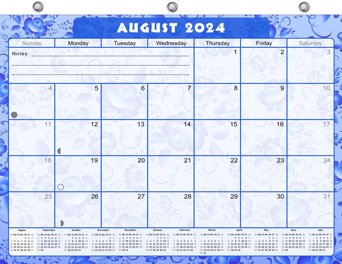 2024 - 2025 Academic Year 12 Months Student Calendar / Planner for 3 ...