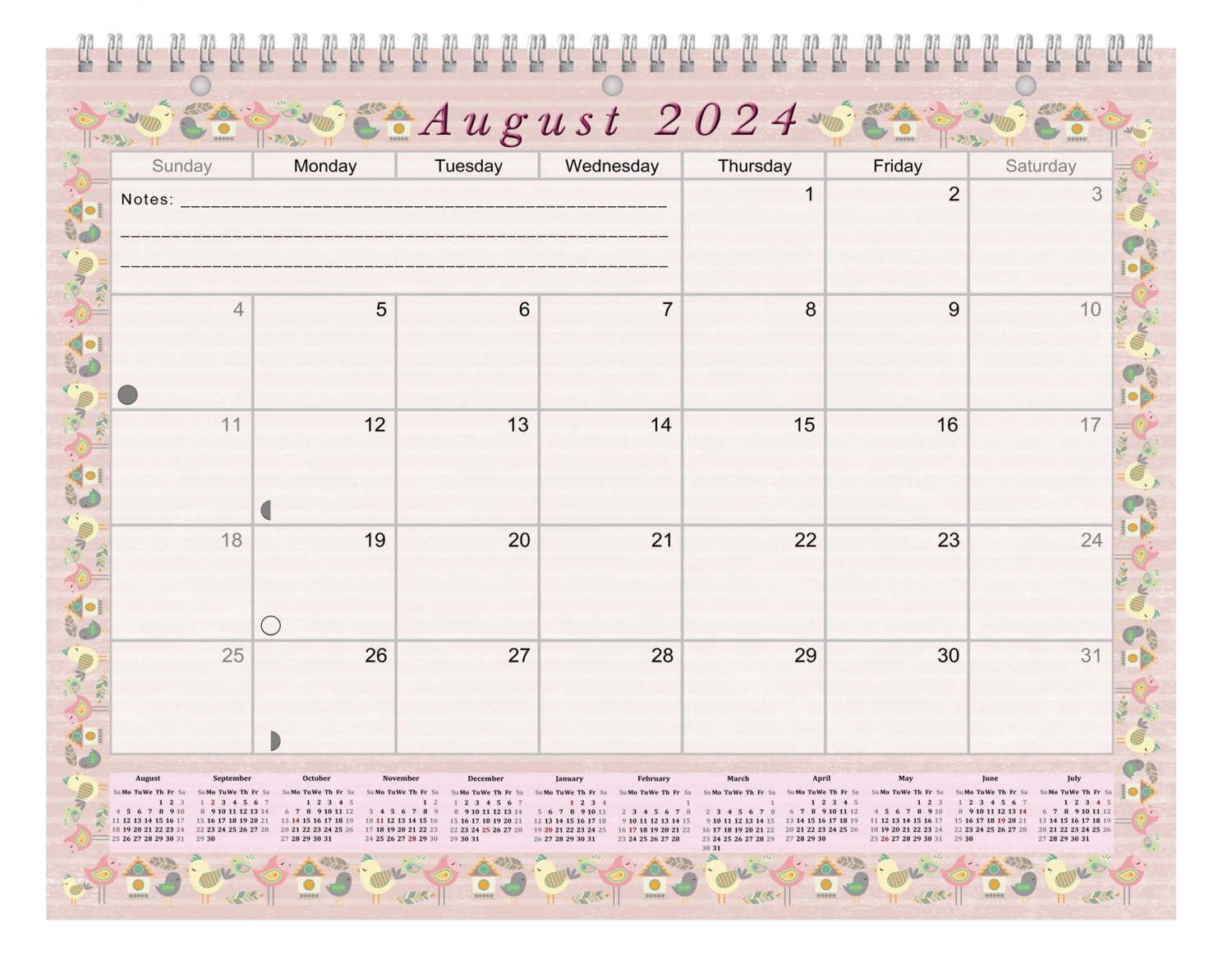 2024 - 2025 Academic Year 12 Months Student Calendar / Planner for Wall ...