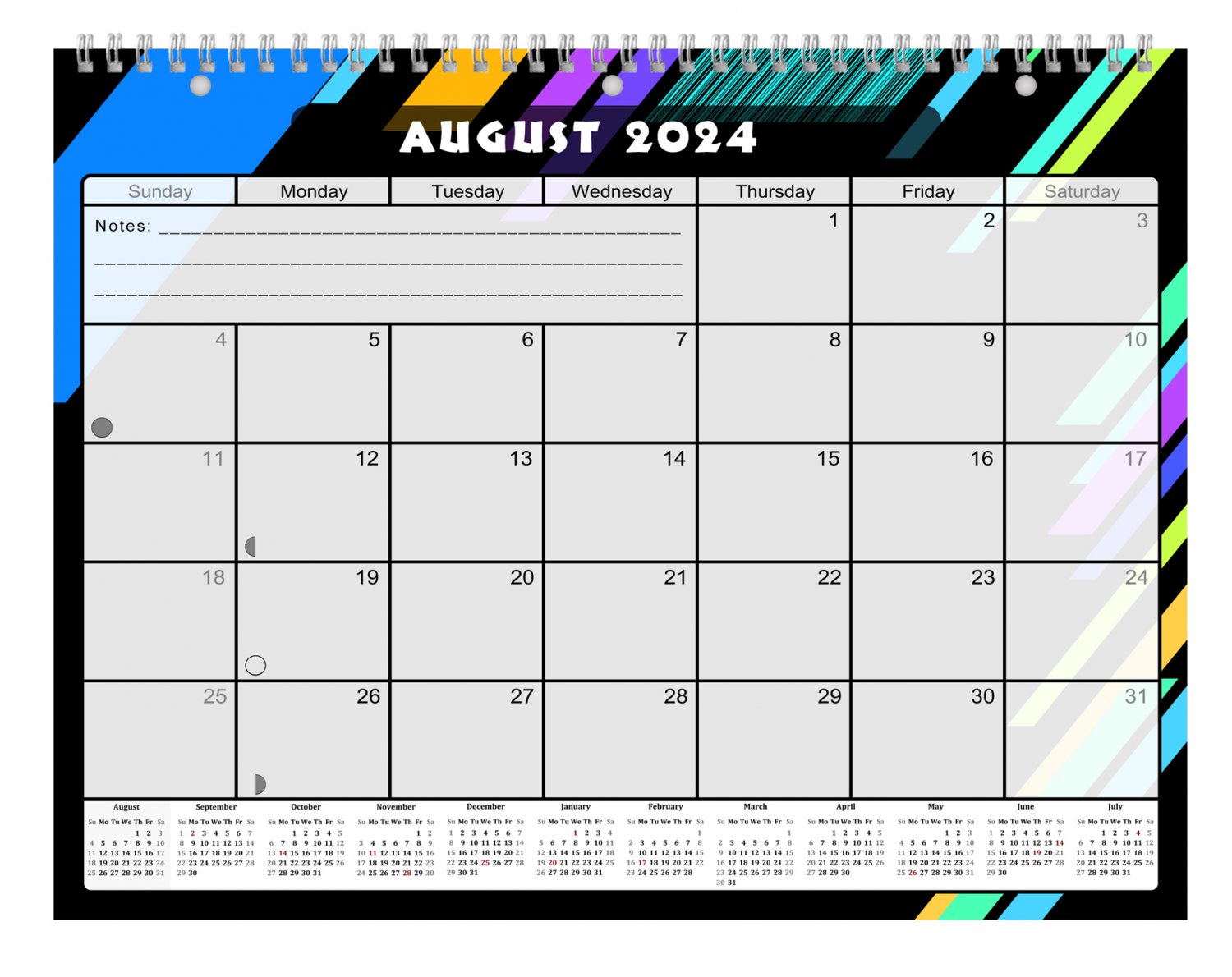 2024 - 2025 Academic Year 12 Months Student Calendar / Planner for Wall ...