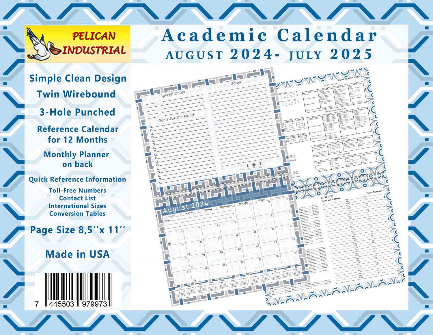 2024 - 2025 Academic Year 12 Months Student Calendar / Planner for Wall ...