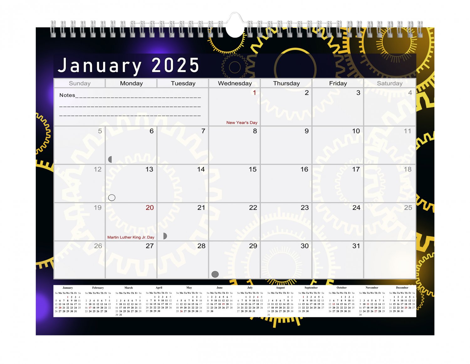2024 - 2025 Monthly Spiral-Bound Wall / Desk Calendar - 18 Months ...