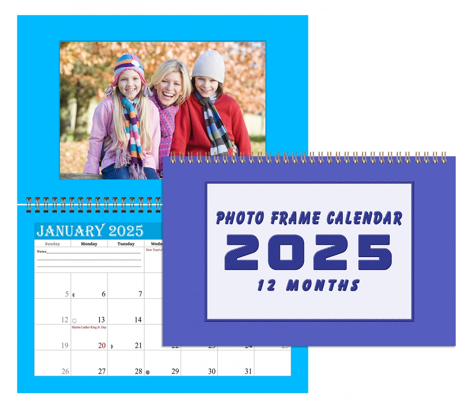 2025 Photo Frame Wall Spiral-bound Calendar (Add Your Own Photos ...